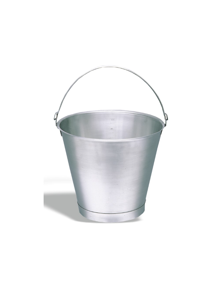 SECCHIO CON BASE GRADUATO IN ACCIAIO INOX mm 325x325 lt. 15 - SECCHIO ...