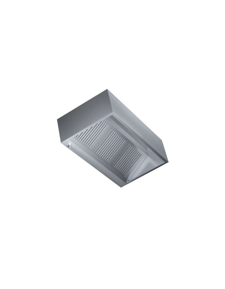 Cappa aspirazione inox cubica professionale a muro cm.220x90x40h ...